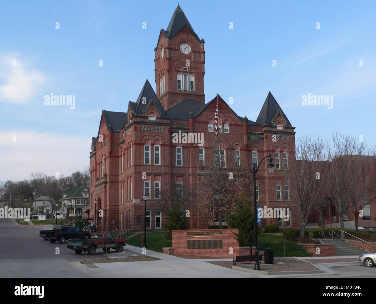 This photograph depicts the Cass County courthouse in Nebraska, taken ...