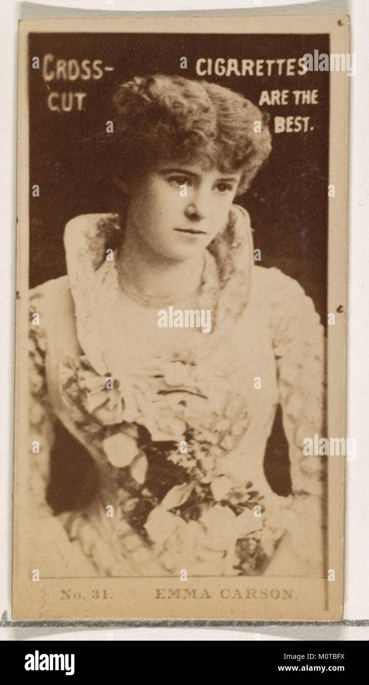 This trading card features Emma Carson, part of the 'Actors and ...