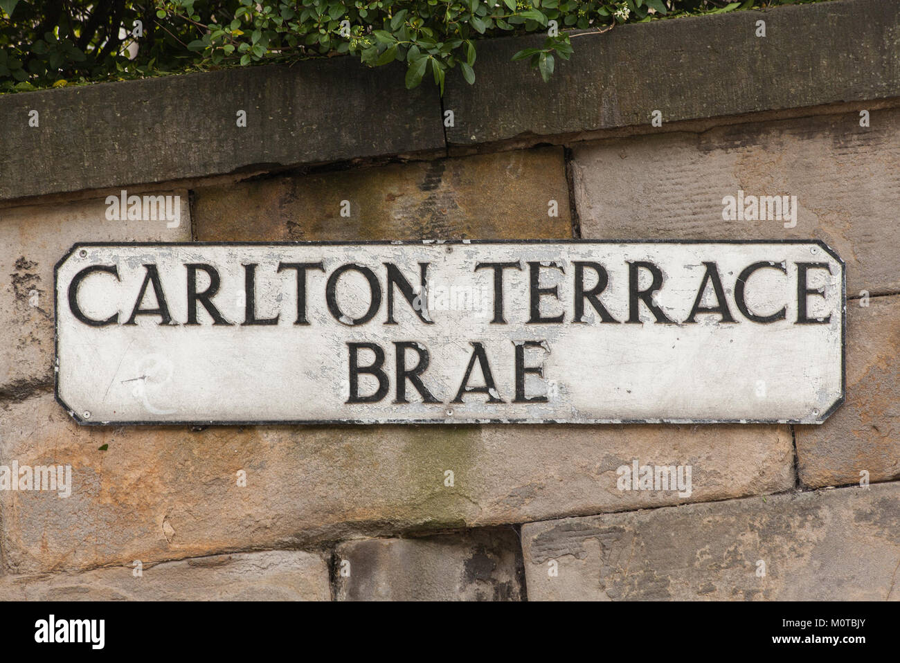 This image shows a street sign for Carlton Terrace Brae in Edinburgh ...