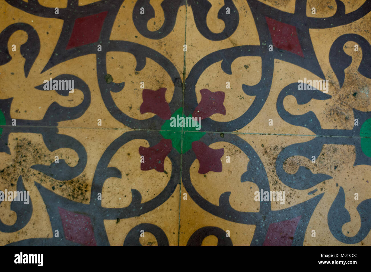 This image showcases the ceramic floor in a colonial-era house in ...