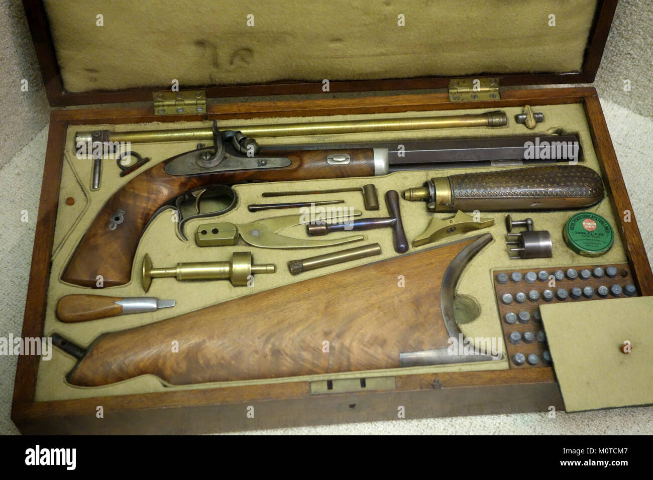 A cased percussion target pistol by Morgan James, manufactured between ...