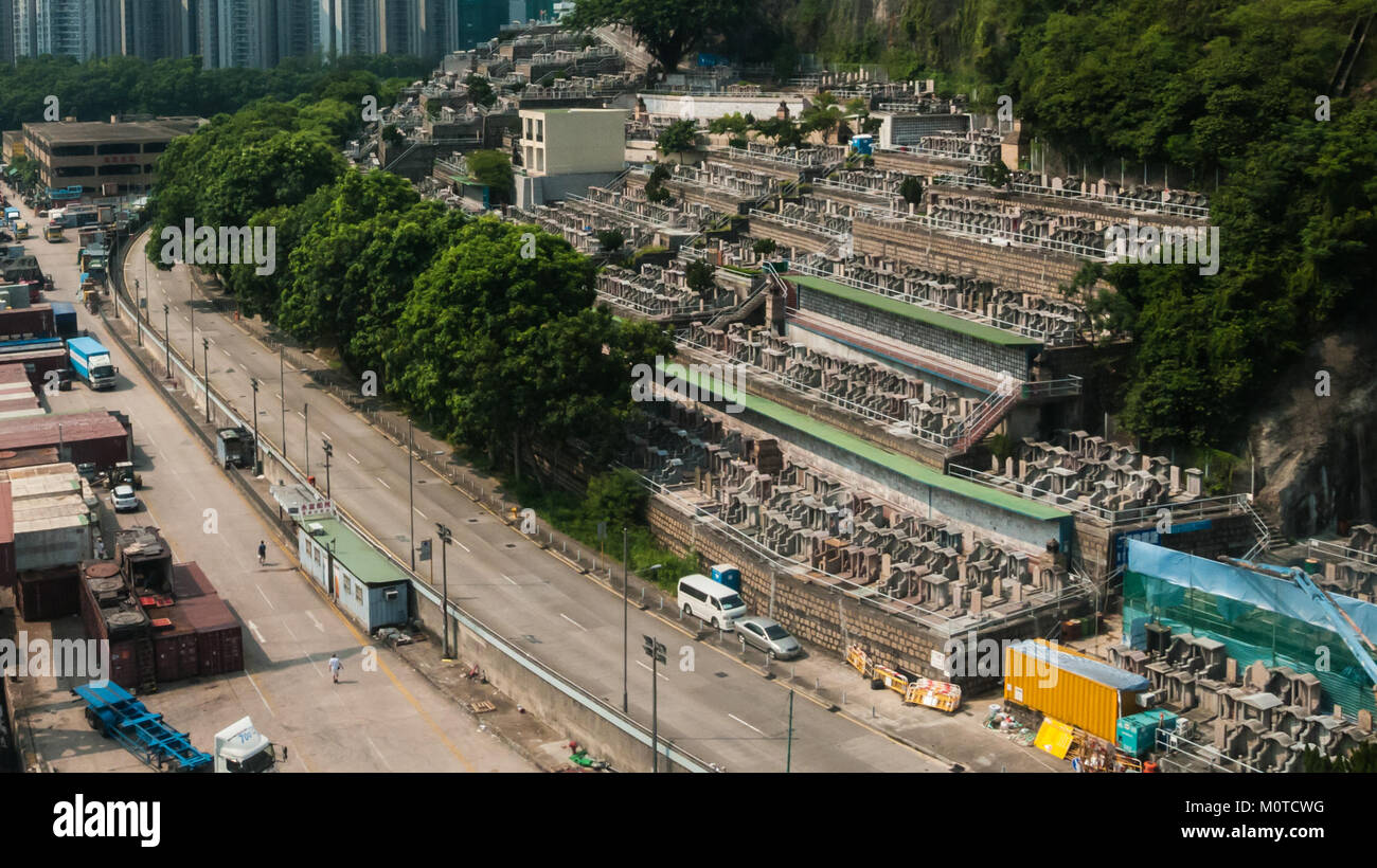 Photograph of a cemetery in Hong Kong, showing its cultural ...