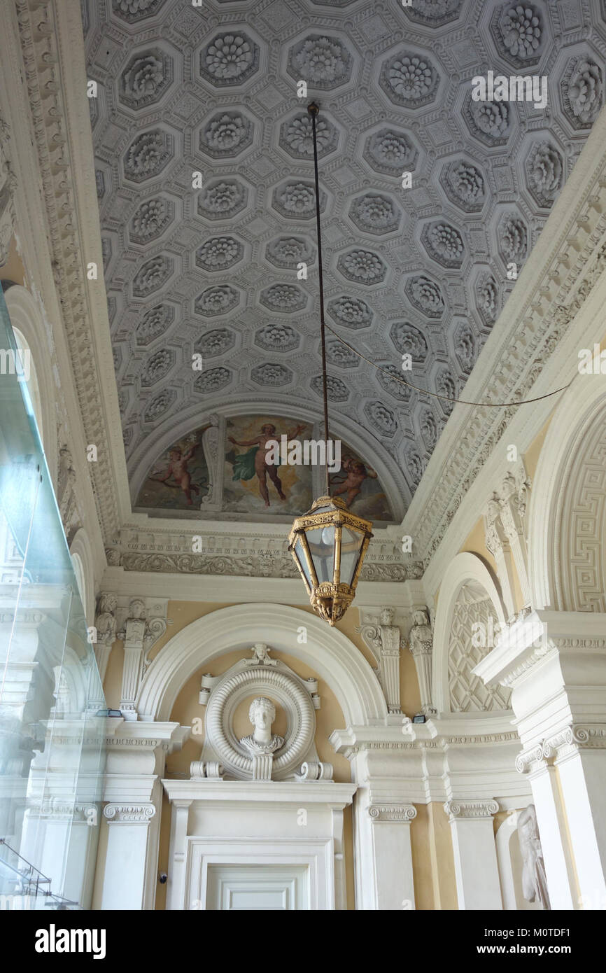 The ceiling and archway of Villa Giustiniani Cambiaso in Genoa, Italy ...