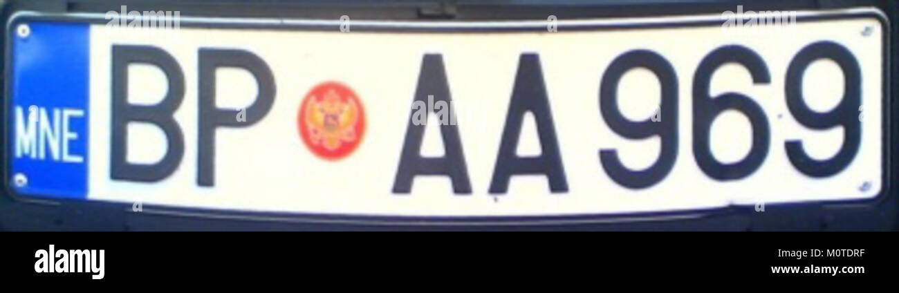 Montenegro car license plate hi-res stock photography and images - Alamy