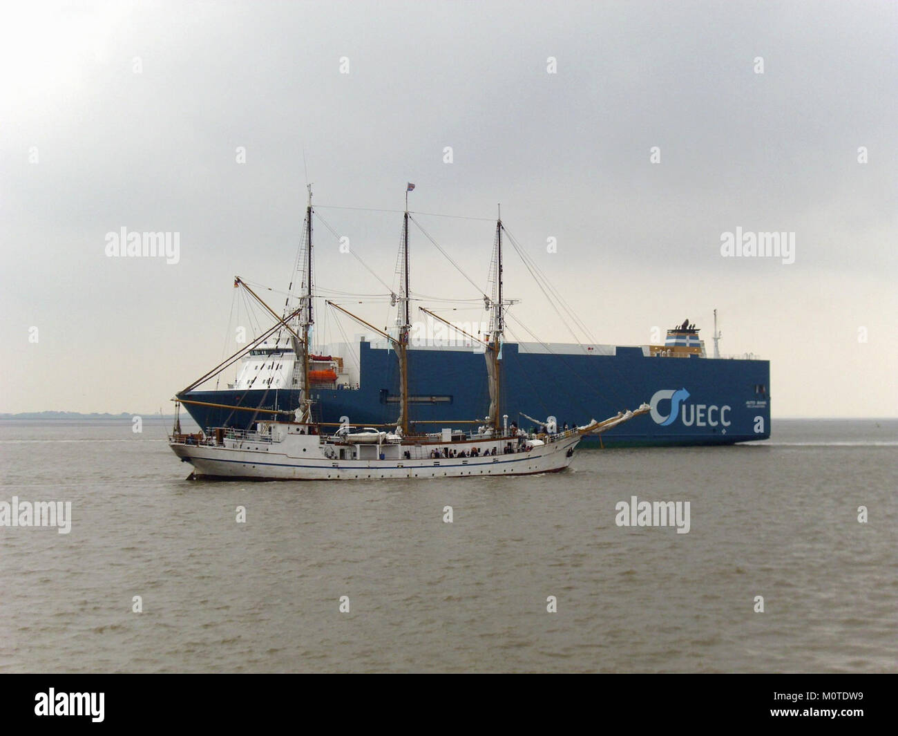 Car carrier and sailing ship Stock Photo - Alamy