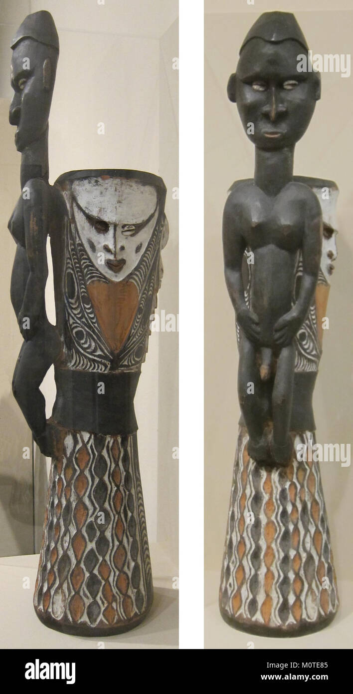 This ceremonial water drum from the Chambri Lakes region in Papua New ...