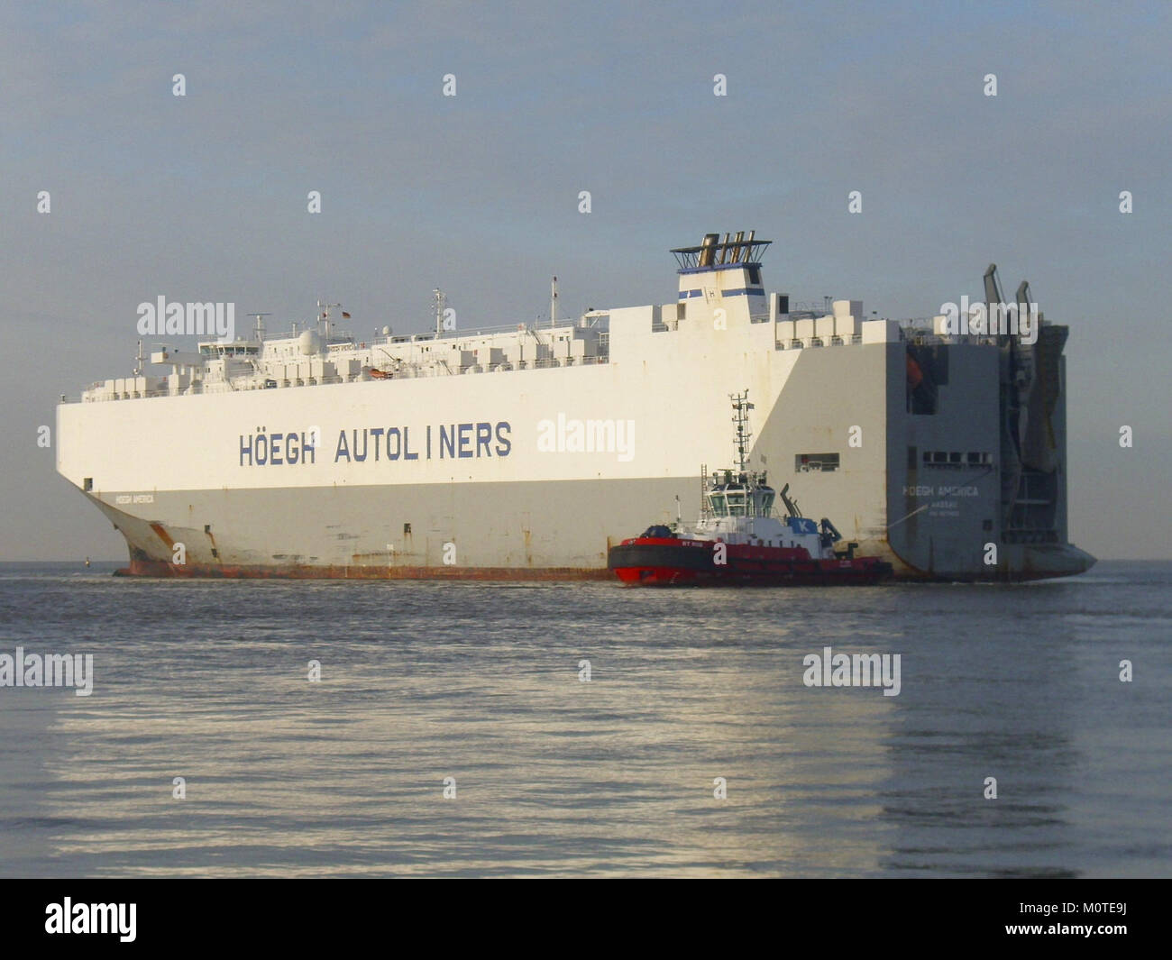 Hoegh America (2) is a car carrier ship designed to transport vehicles ...