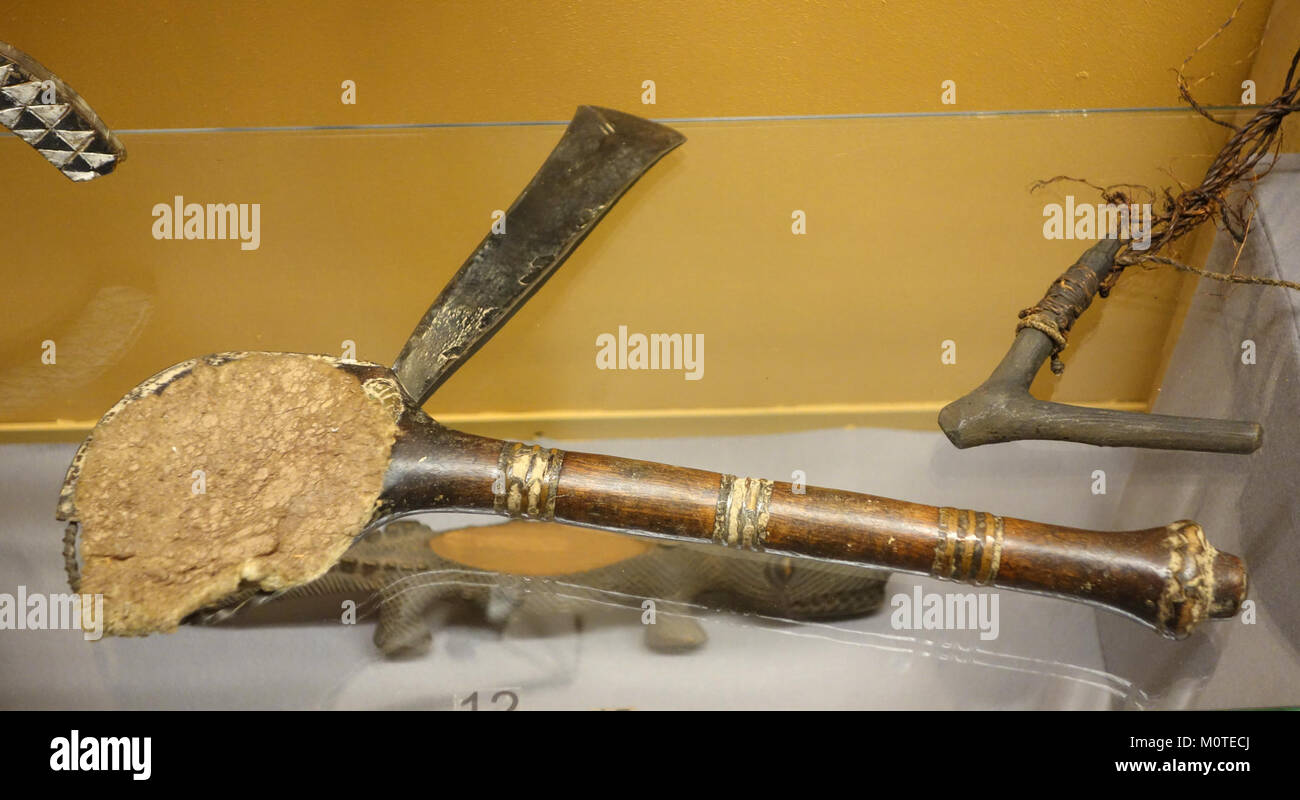 The ceremonial hatchet, belonging to the Kuba people, is part of the ...