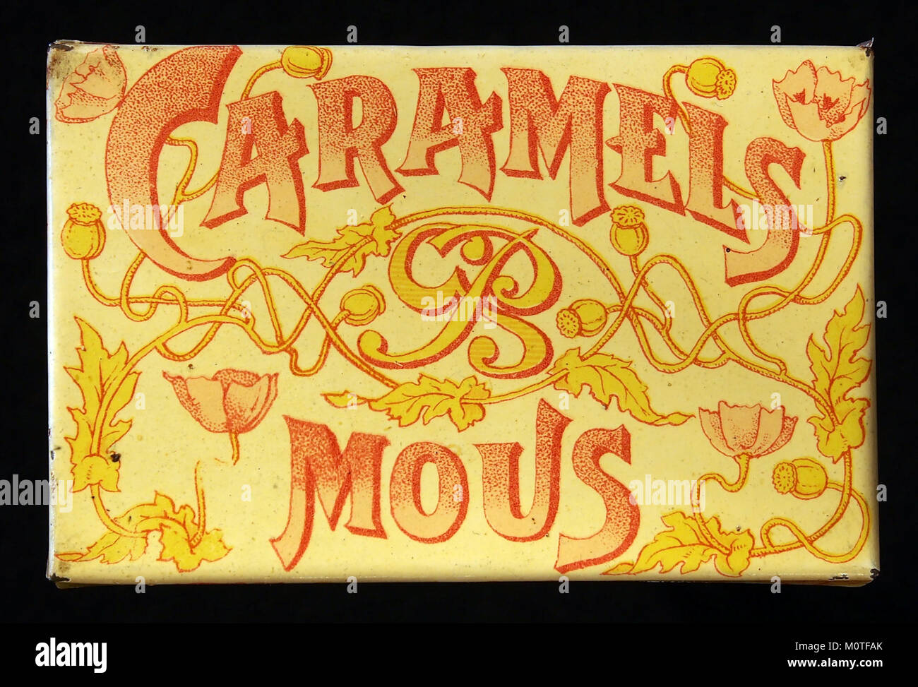 A tin of caramel sweets, showcasing a classic confectionery item known ...