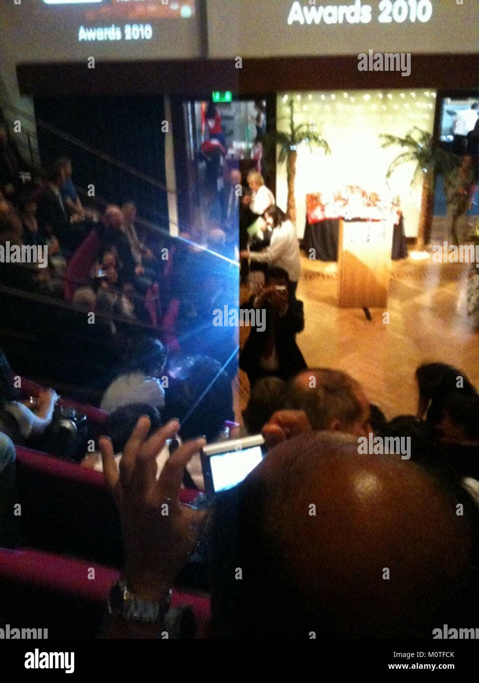 The image captures a rolling shutter effect where only part of the ...