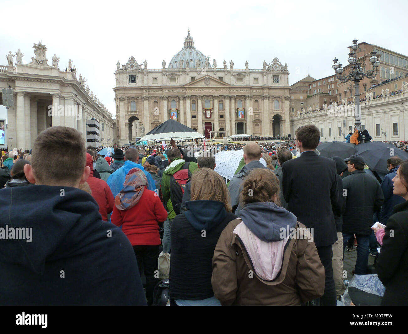 Photograph capturing the canonization ceremony of Popes John XXIII and ...