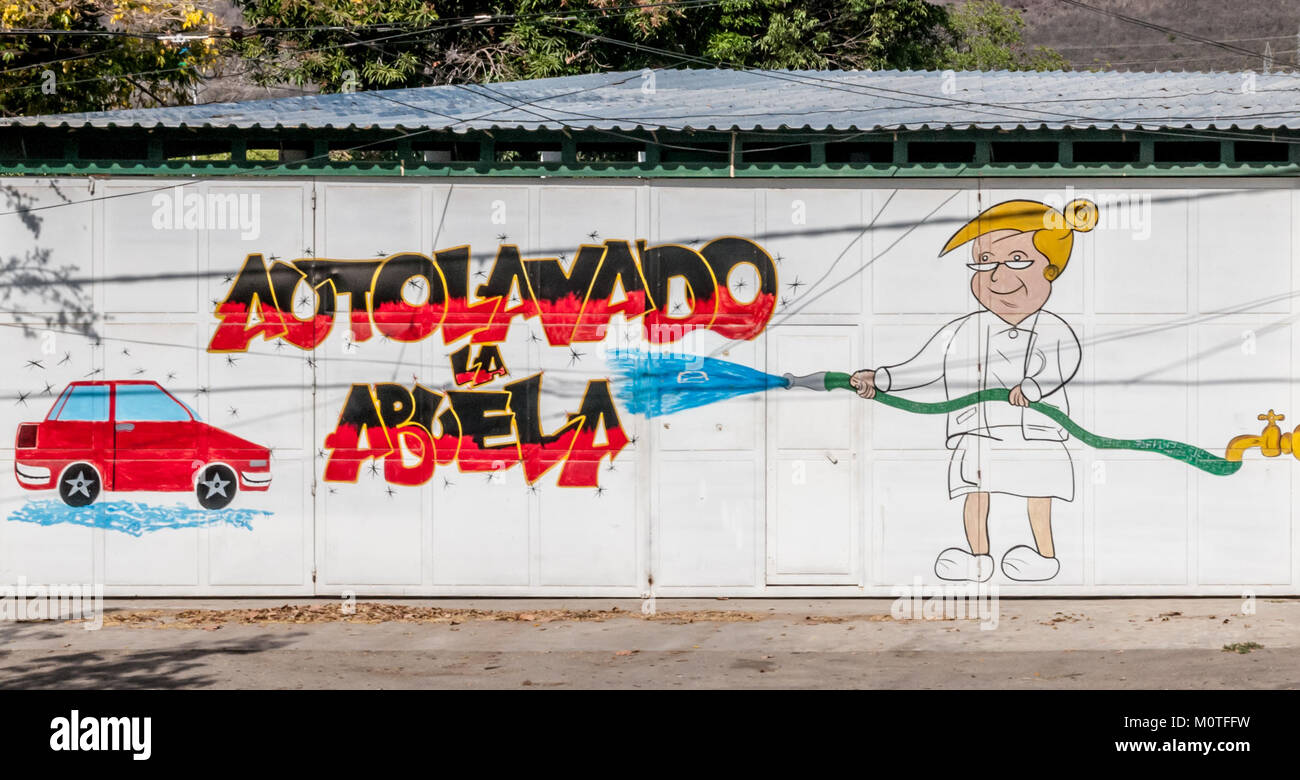 Photograph of 'Carwash La Abuela', a family-owned car wash service ...