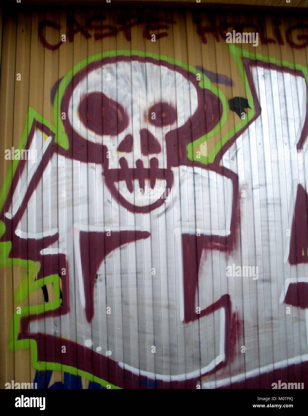 This image shows graffiti art from Caspe, a town in northeastern Spain ...