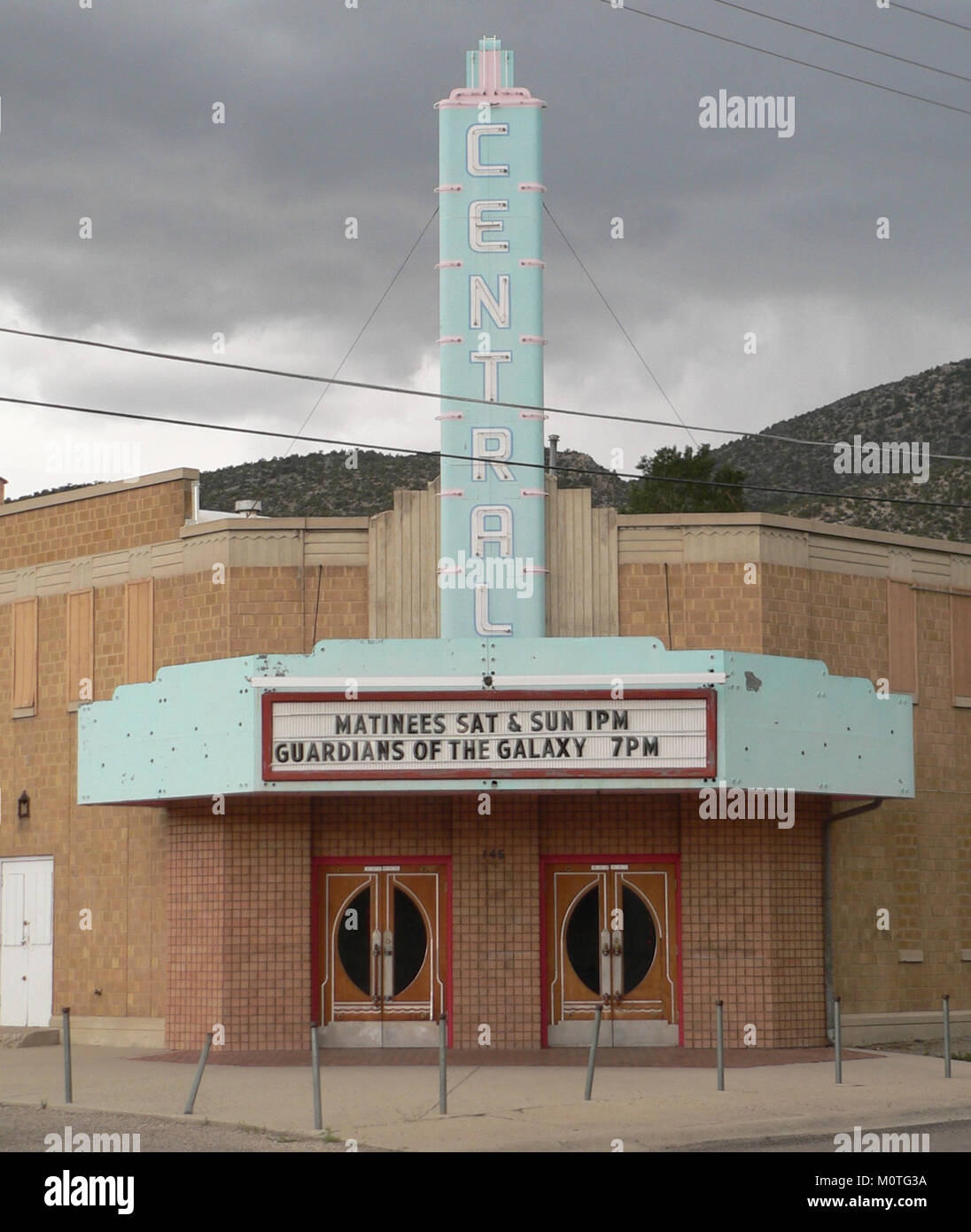 The Central Theater in Ely features an iconic entrance that is an ...