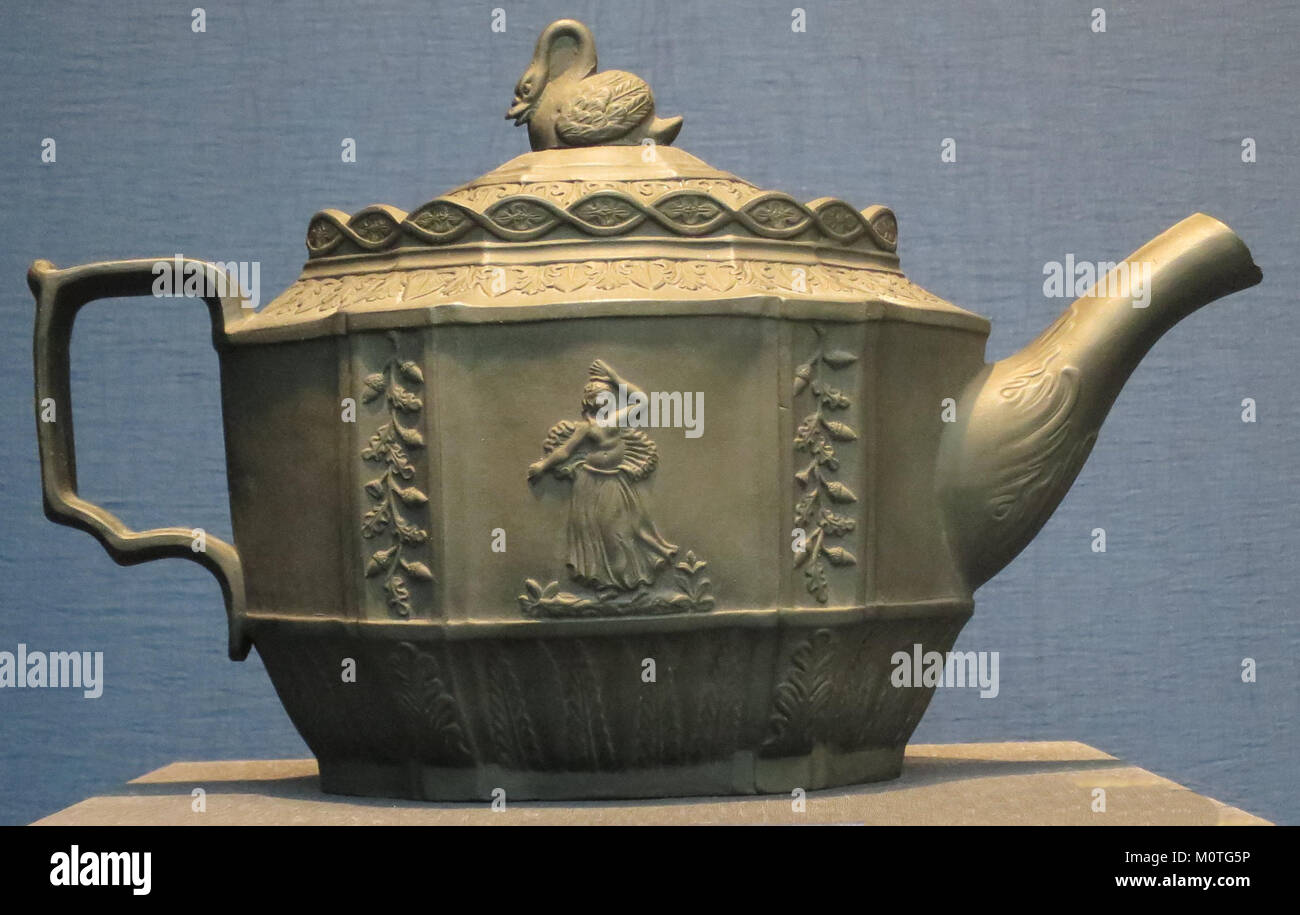 The Castleford ware teapot, made from basalt ware around 1785, is part ...