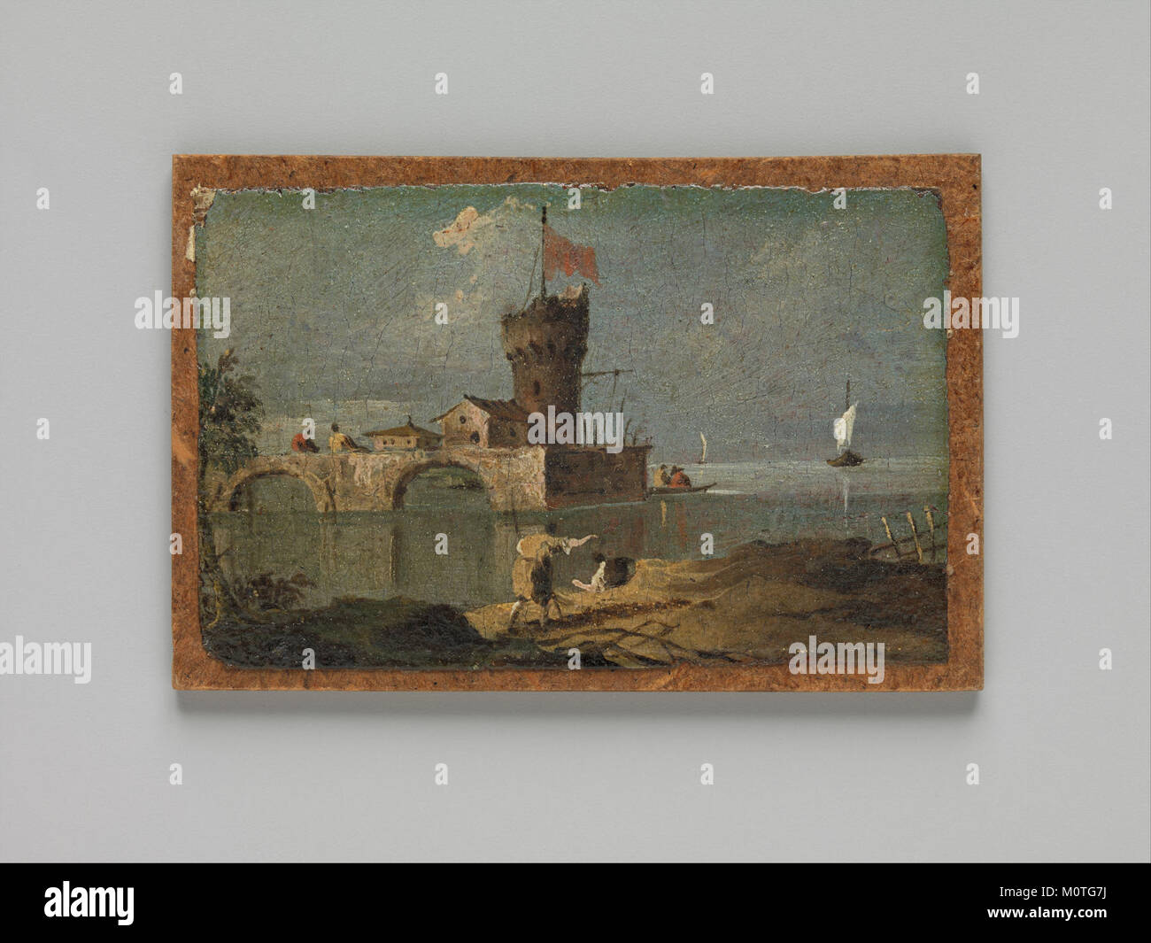 This 17th-century painting, titled 'Capriccio with a Circular Tower ...