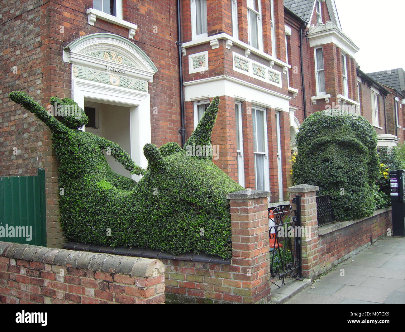 A decorative feature along Castle Road, showcasing topiary designs. The ...