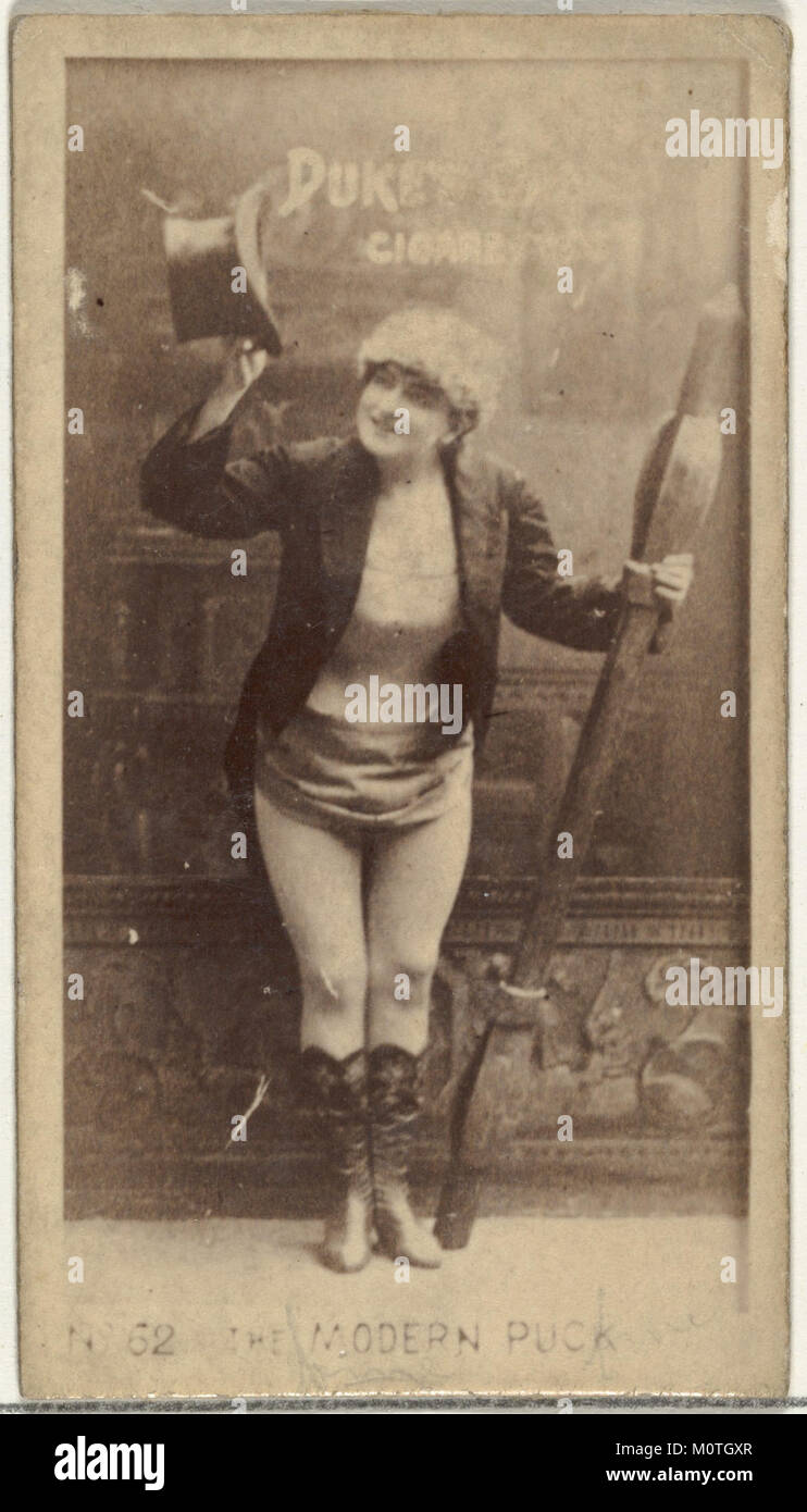 A vintage card featuring 'The Modern Puck,' part of the Actors and ...