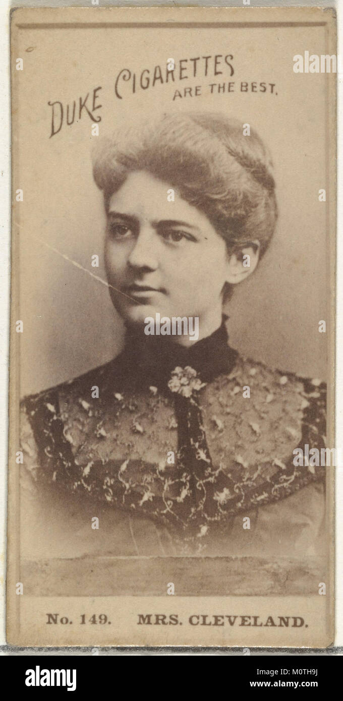 This card features a portrait of Mrs. Cleveland from the Actors and ...