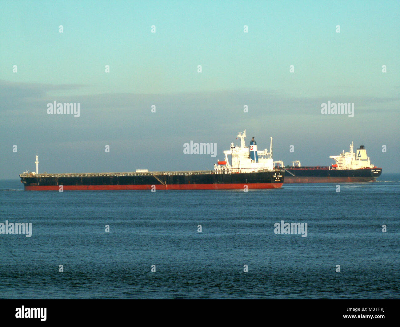 Photograph of the vessels CAPE OCEANIA and Delta Sailor leaving the ...