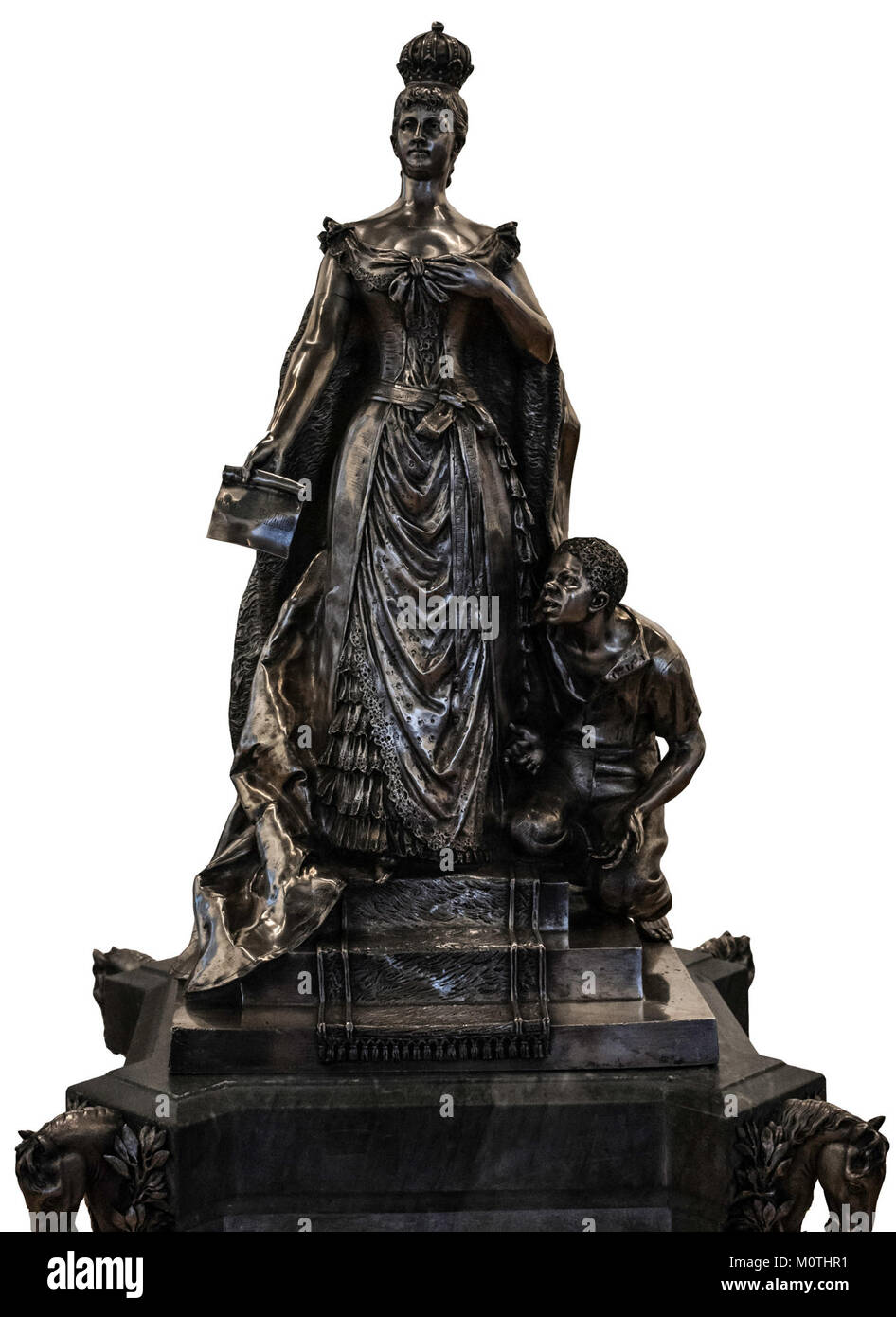 This statuette commemorates the abolition of slavery in Brazil ...