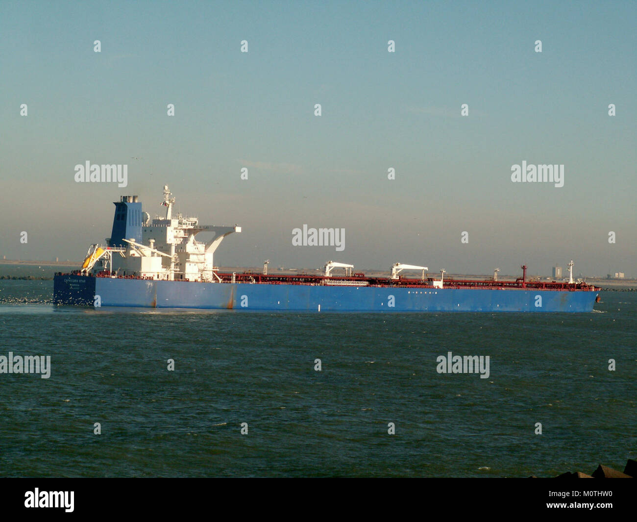 The Capricorn Star, a ship approaching the Port of Rotterdam in the ...