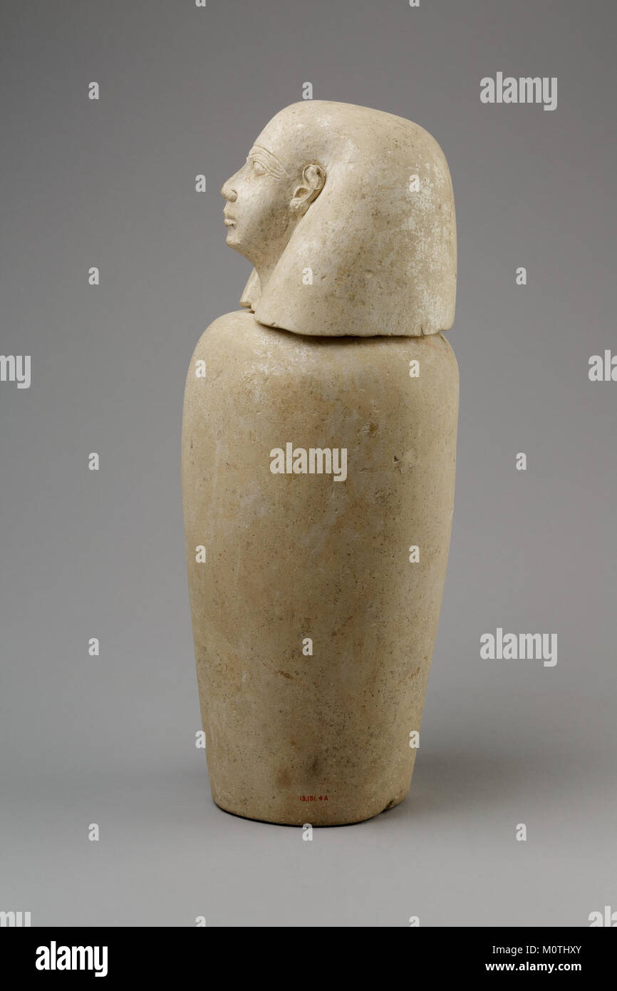 Canopic jar with human head (Imsety) MET 13.181.4a b EGDP019816 Stock ...