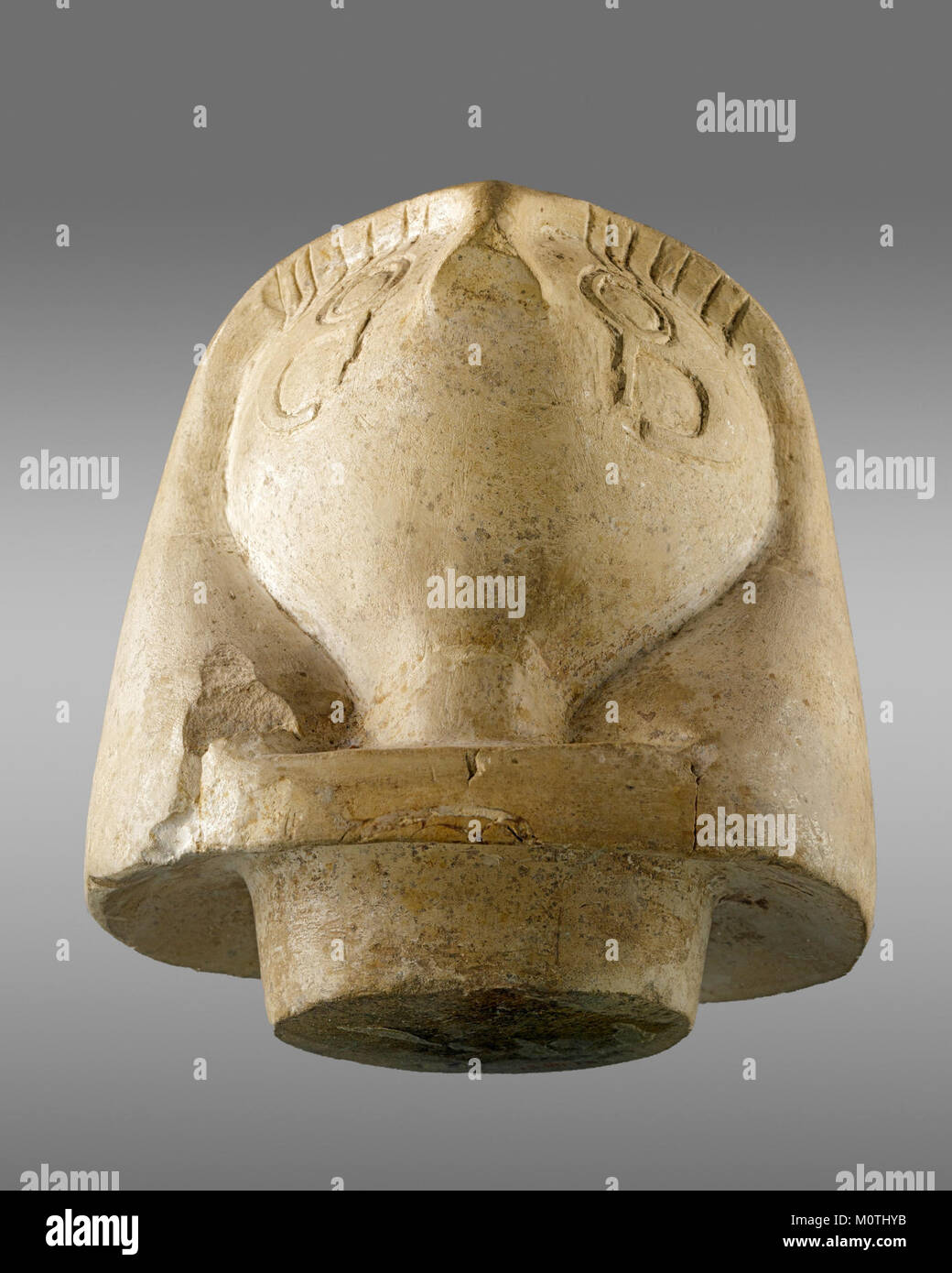This canopic jar, depicting a falcon head and representing the deity ...