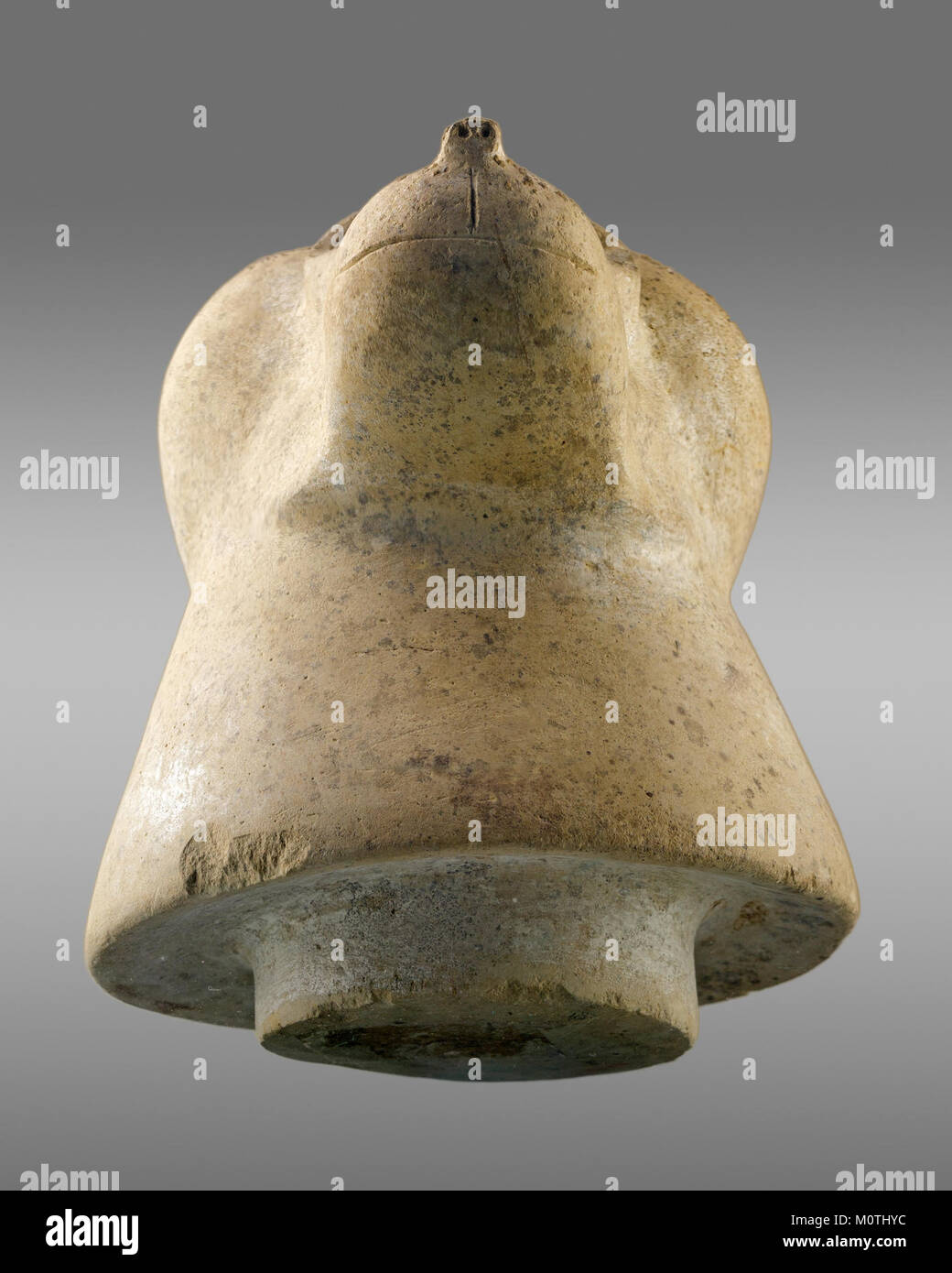 Photograph of an ancient Egyptian canopic jar featuring the head of the ...