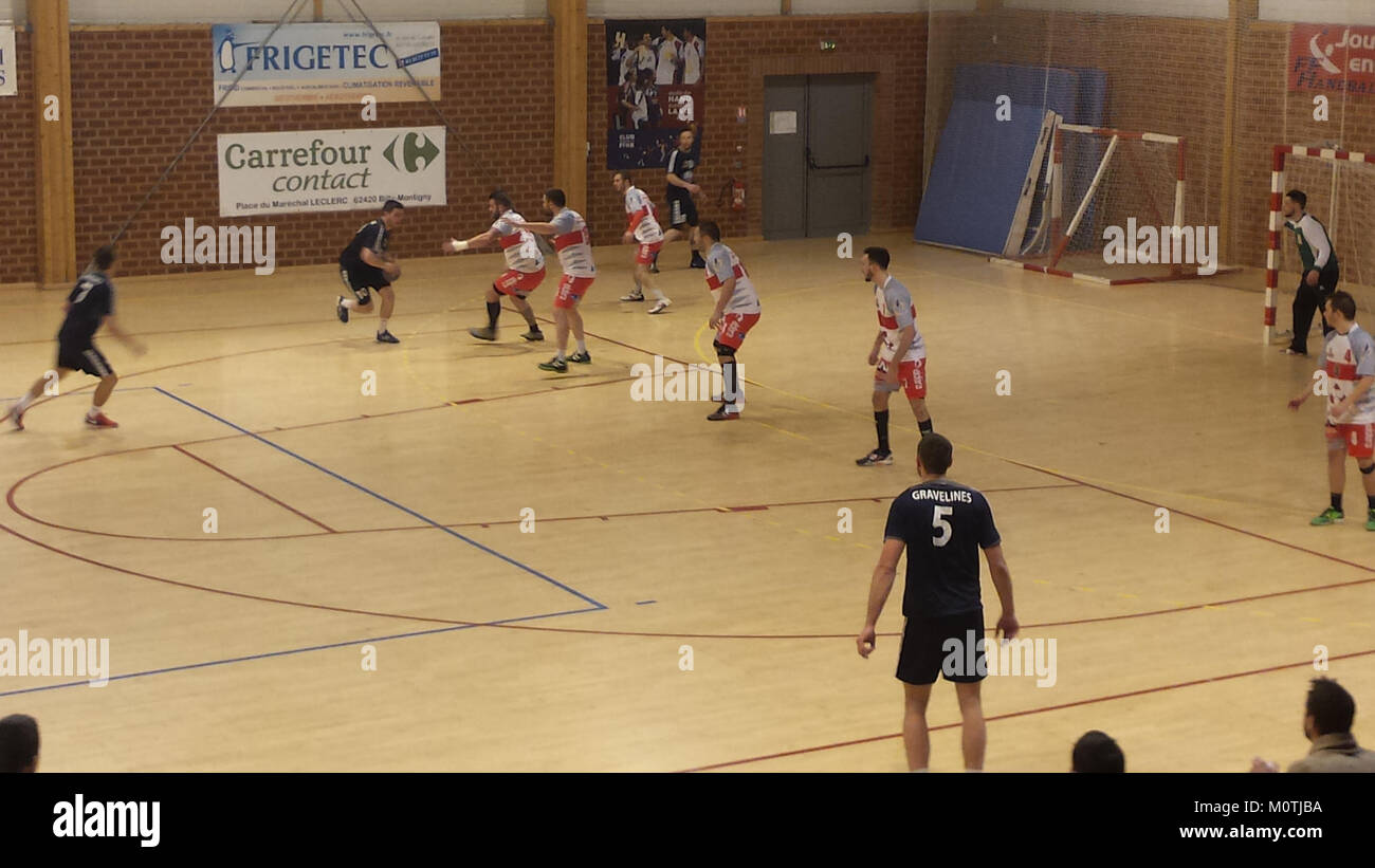 Carabiniers Billy-Montigny - Gravelines USHB (07-02-2015) 8 Stock Photo ...