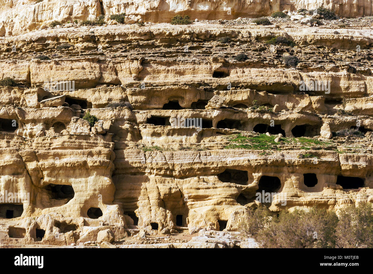 The caves at Matala in Crete, Greece, are a significant archaeological ...