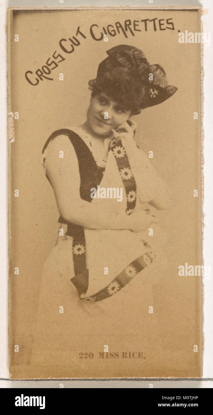 Card number 220 features Fanny Rice, an actress from the early 20th ...