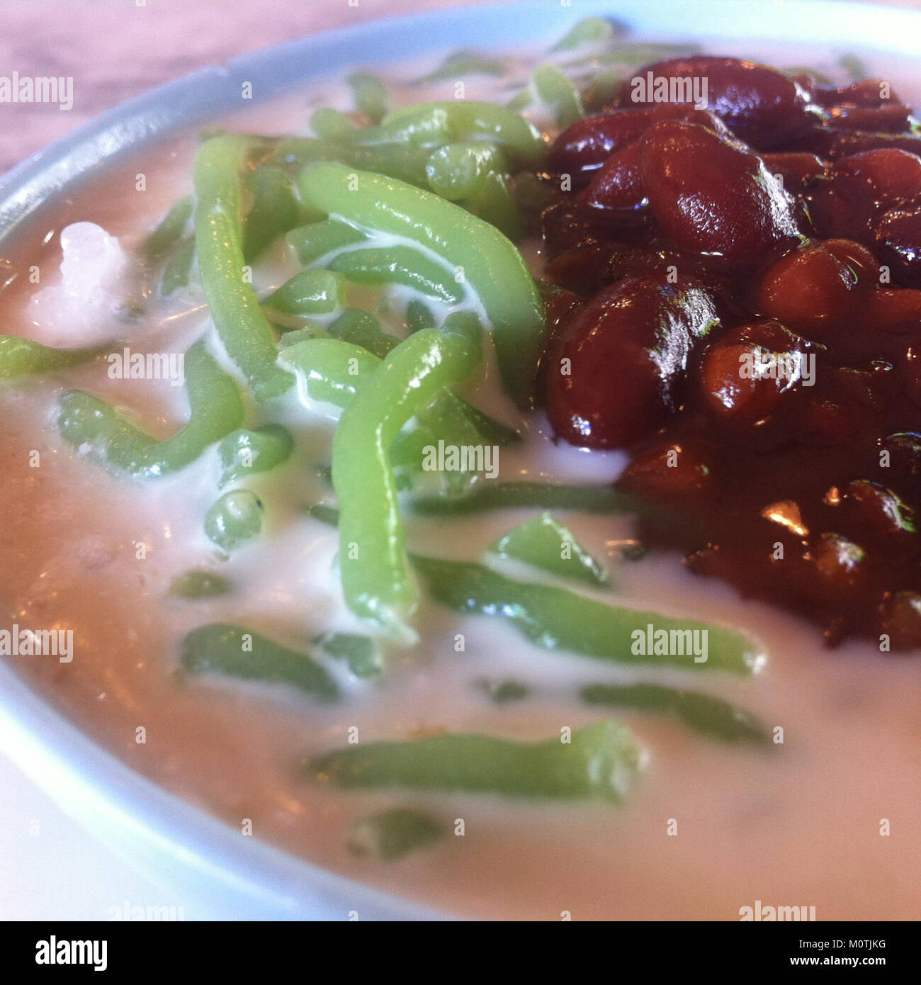 Cendol, a popular dessert in Penang, Malaysia, made with shaved ice ...