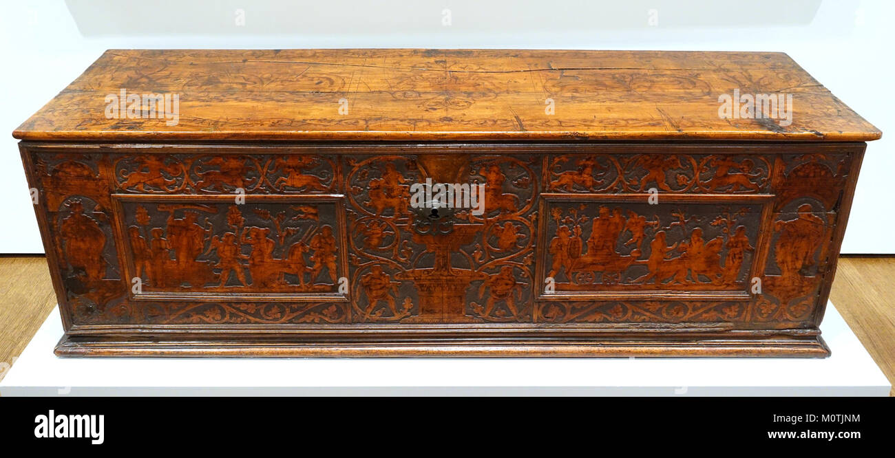 This *Cassone*, or marriage chest, features illustrations of the ...