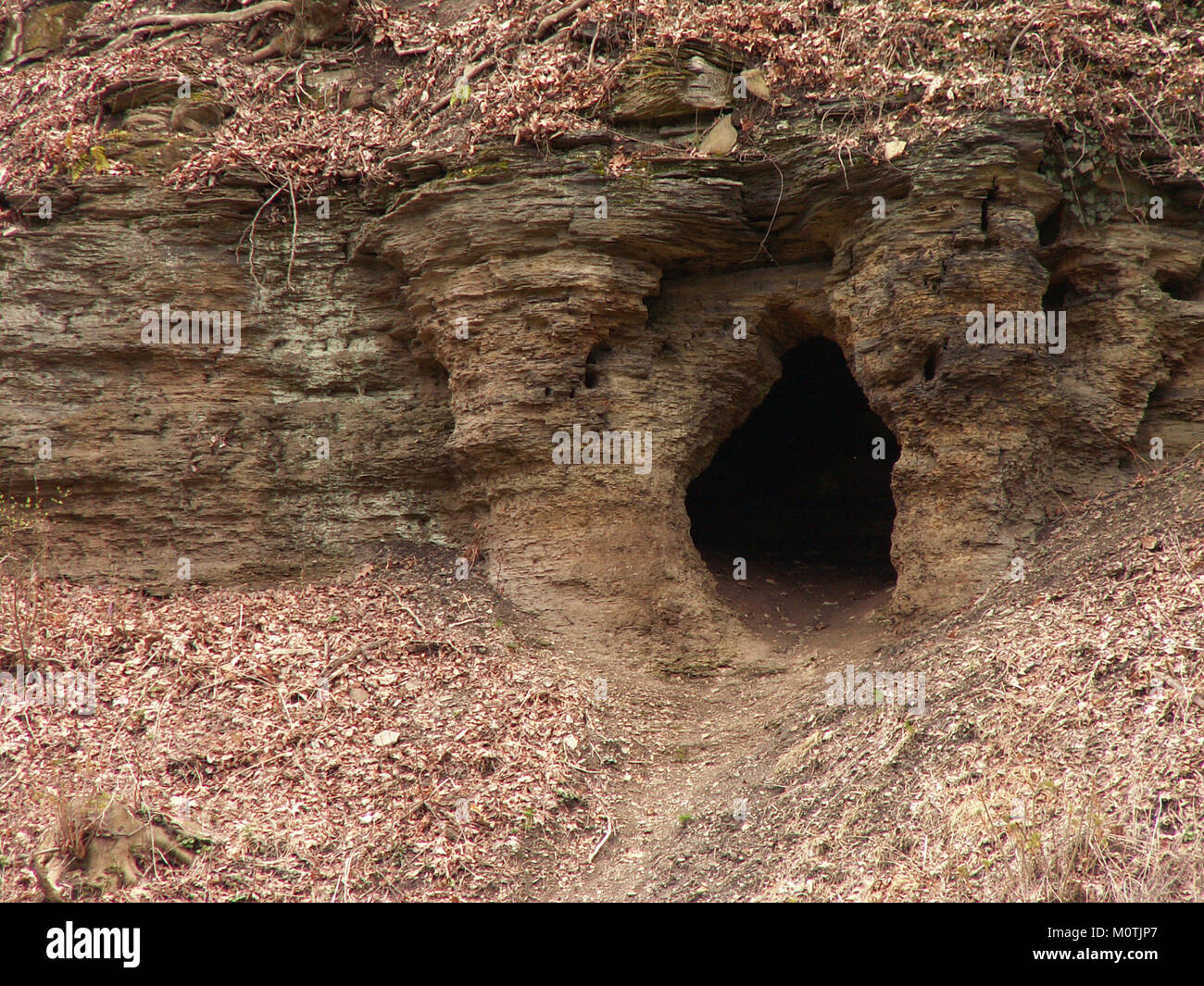 A photograph taken on April 15, 2015, showing a cave-like structure ...