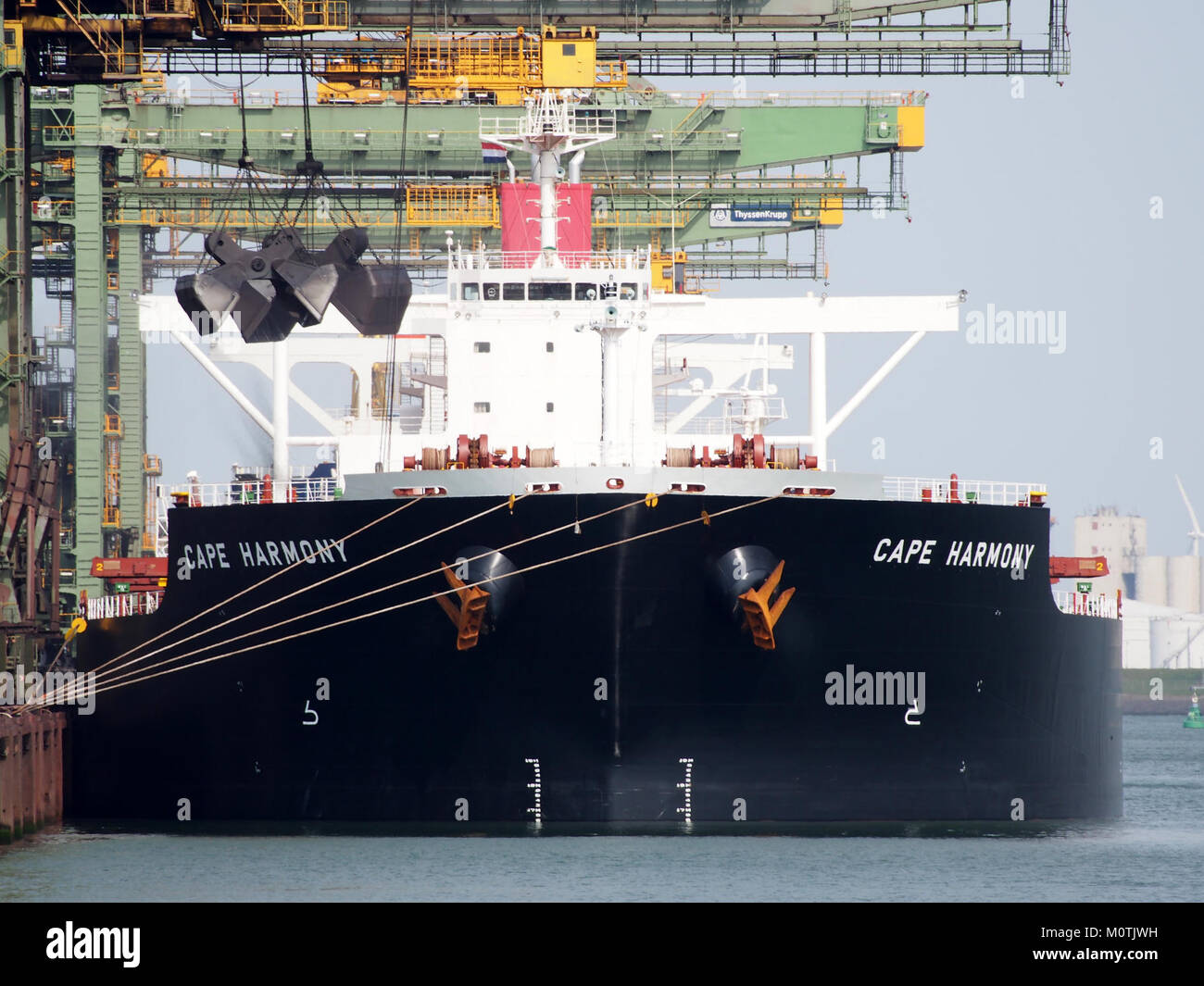 The Cape Harmony, identified by IMO number 9514212, is a vessel docked ...