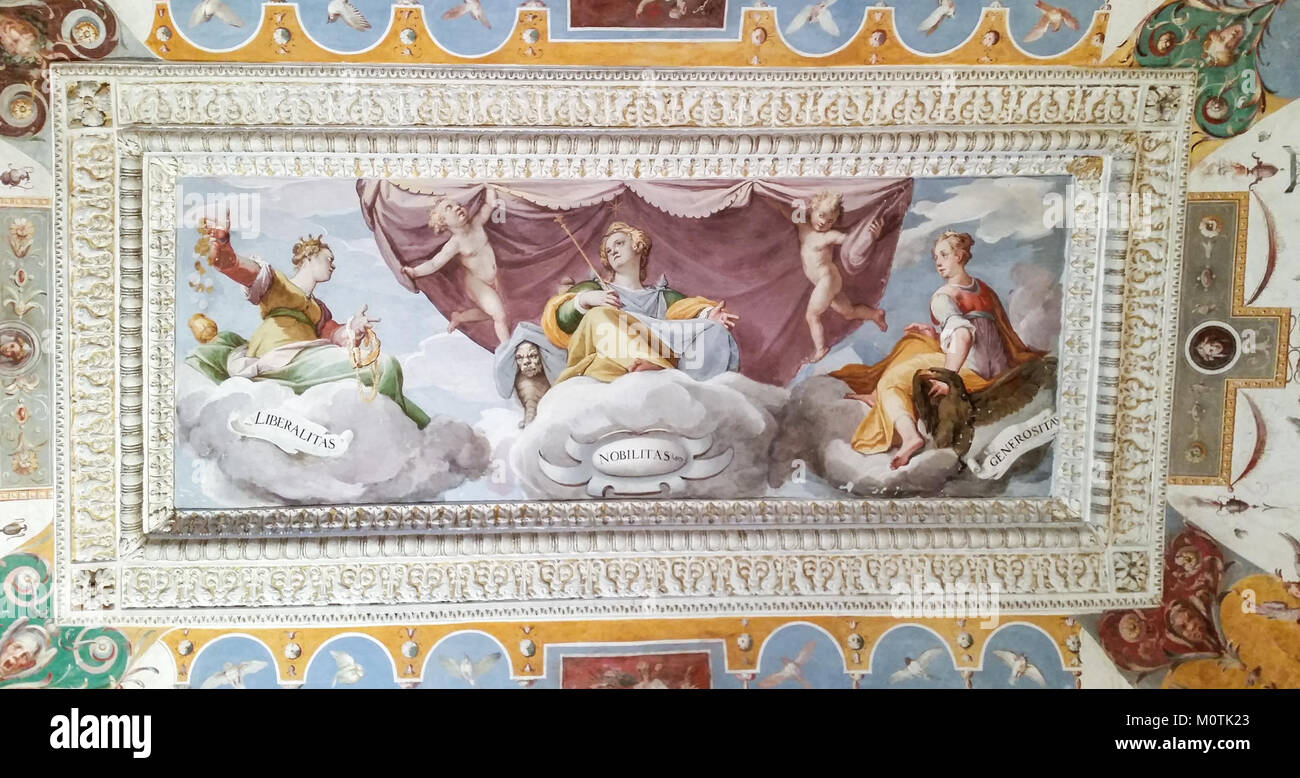 The ceiling fresco in the Villa d'Este is a masterpiece of Italian ...