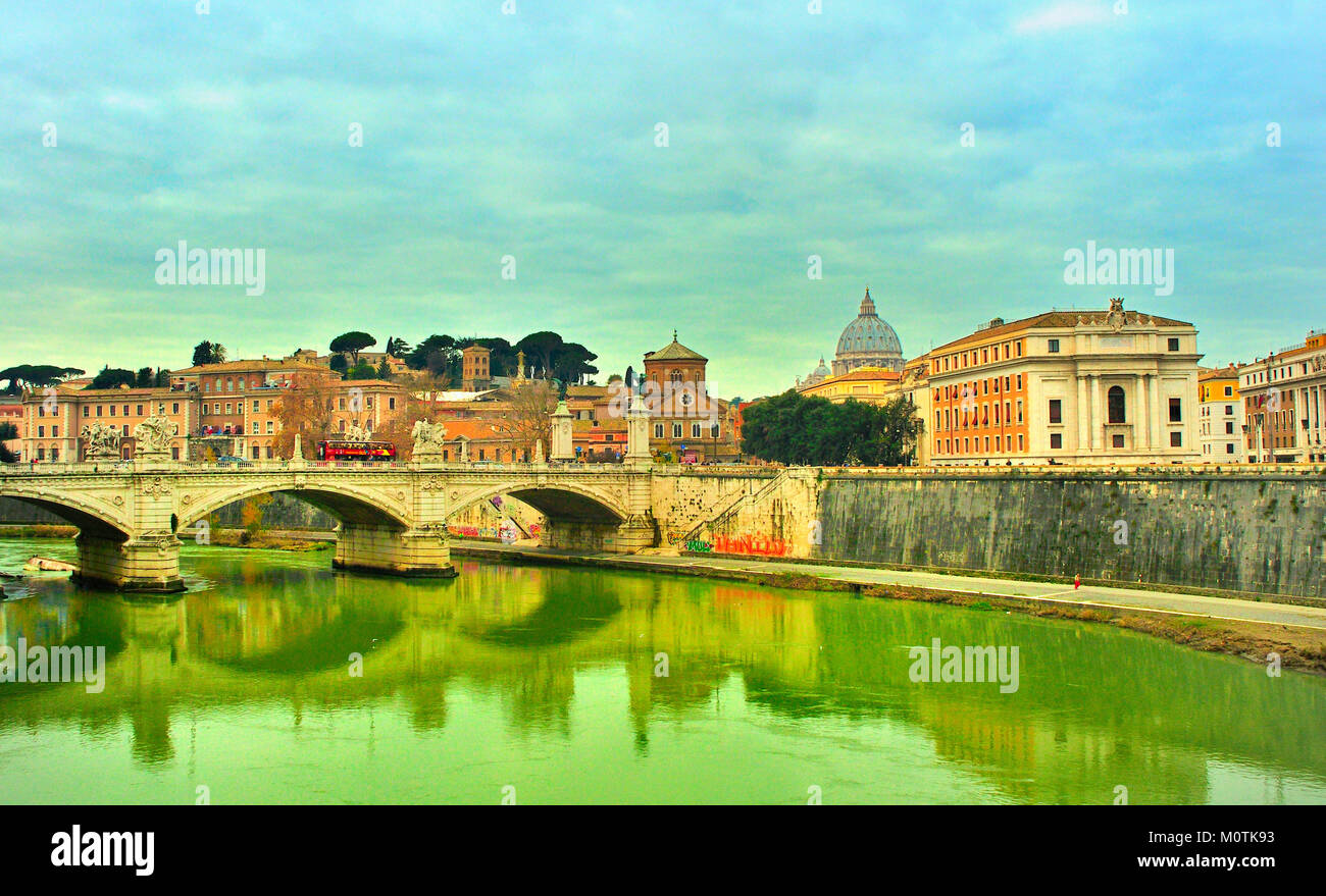Bridge crossing tiber river hi-res stock photography and images - Alamy