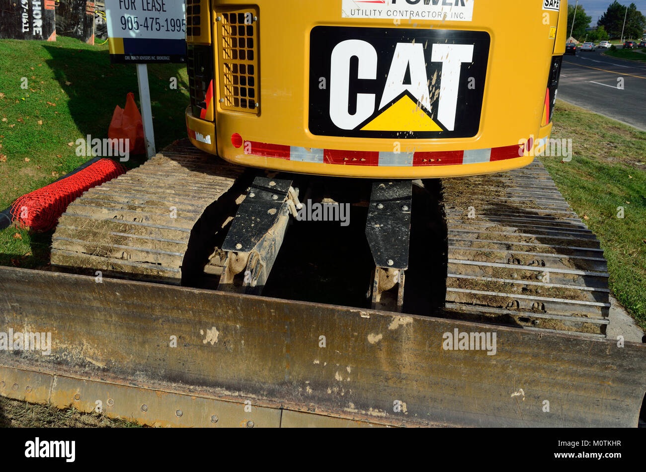 A close-up image of a Caterpillar vehicle, highlighting its rugged ...