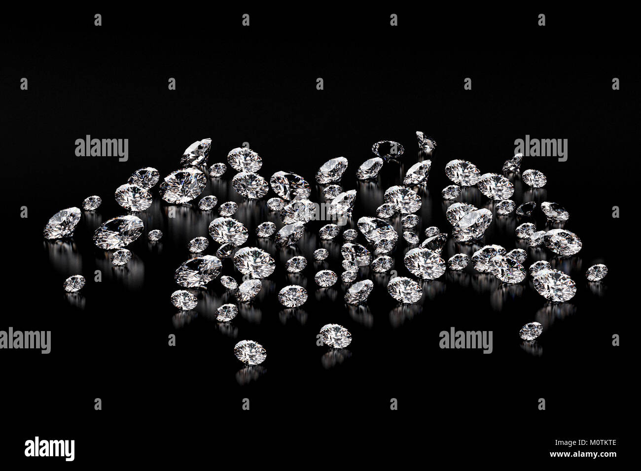 Diamonds on black background Stock Photo - Alamy