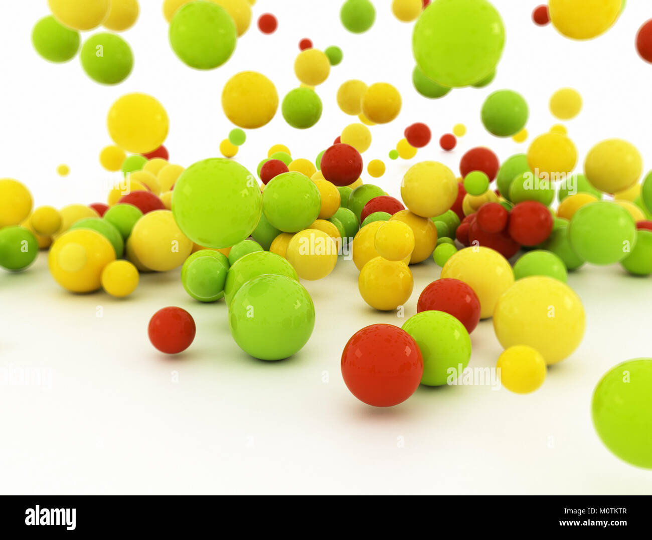 Abstract cluster of multi colored balls on white background Stock Photo ...