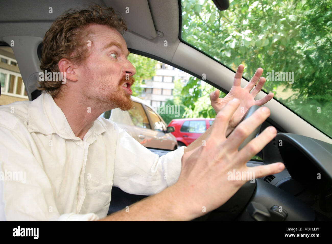 angry driver in the car Stock Photo - Alamy