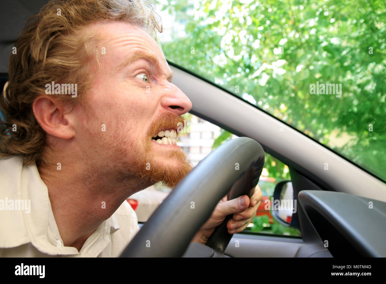 angry driver in the car Stock Photo - Alamy