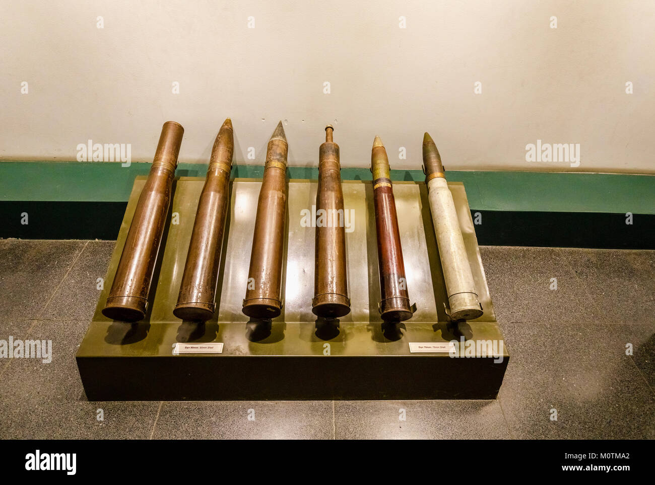 Defused artillery shells, exhibits on display in the War Remnants ...