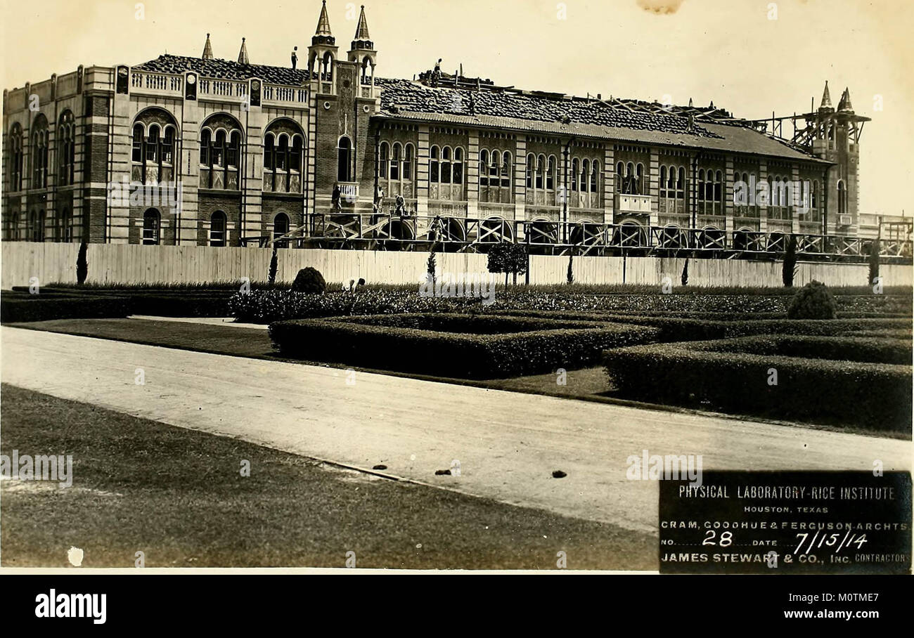 "Physical laboratory for the William M. Rice Institute, Houston, Texas. 1913-1914. James Stewart ...