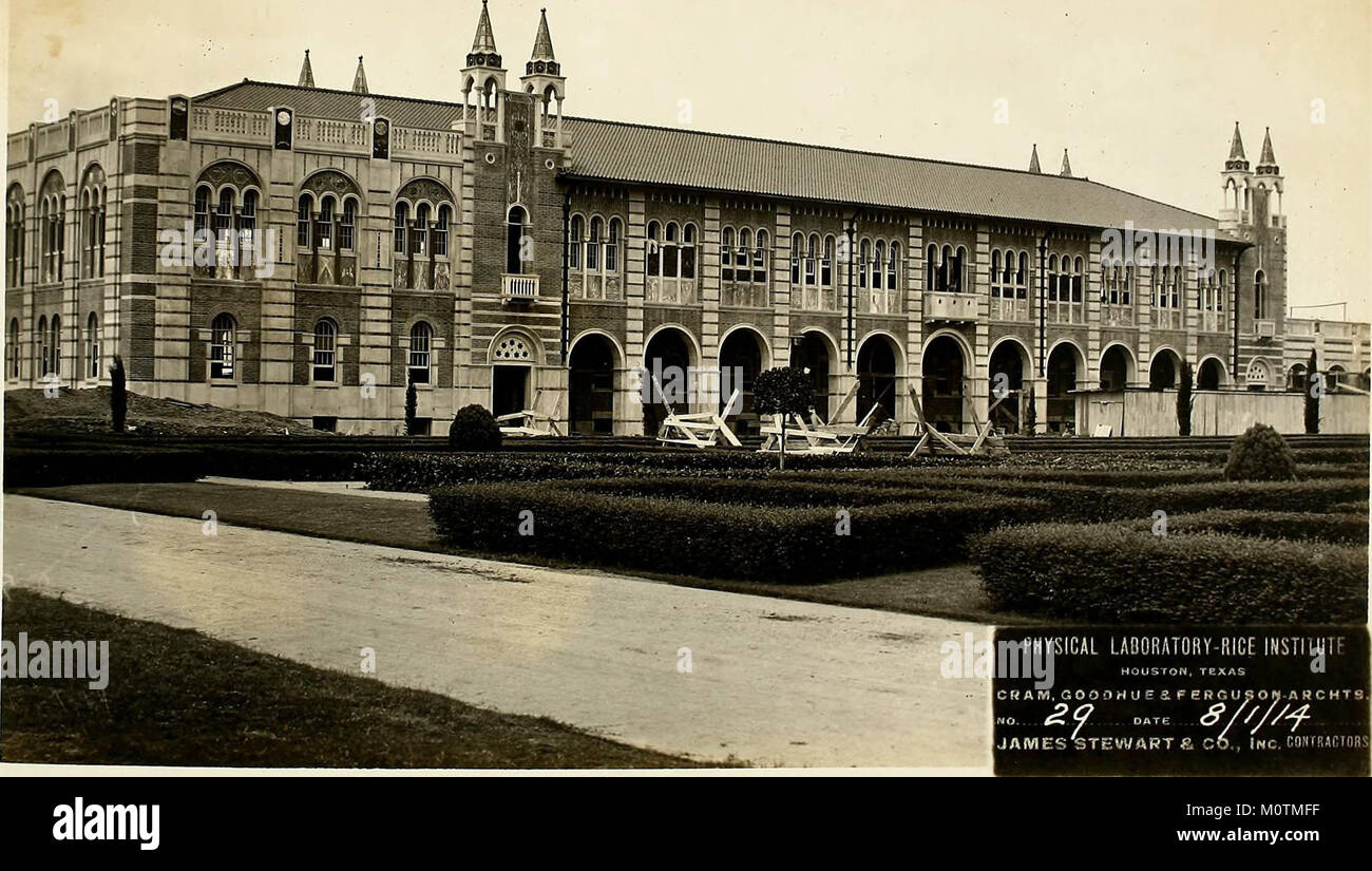 "Physical laboratory for the William M. Rice Institute, Houston, Texas ...