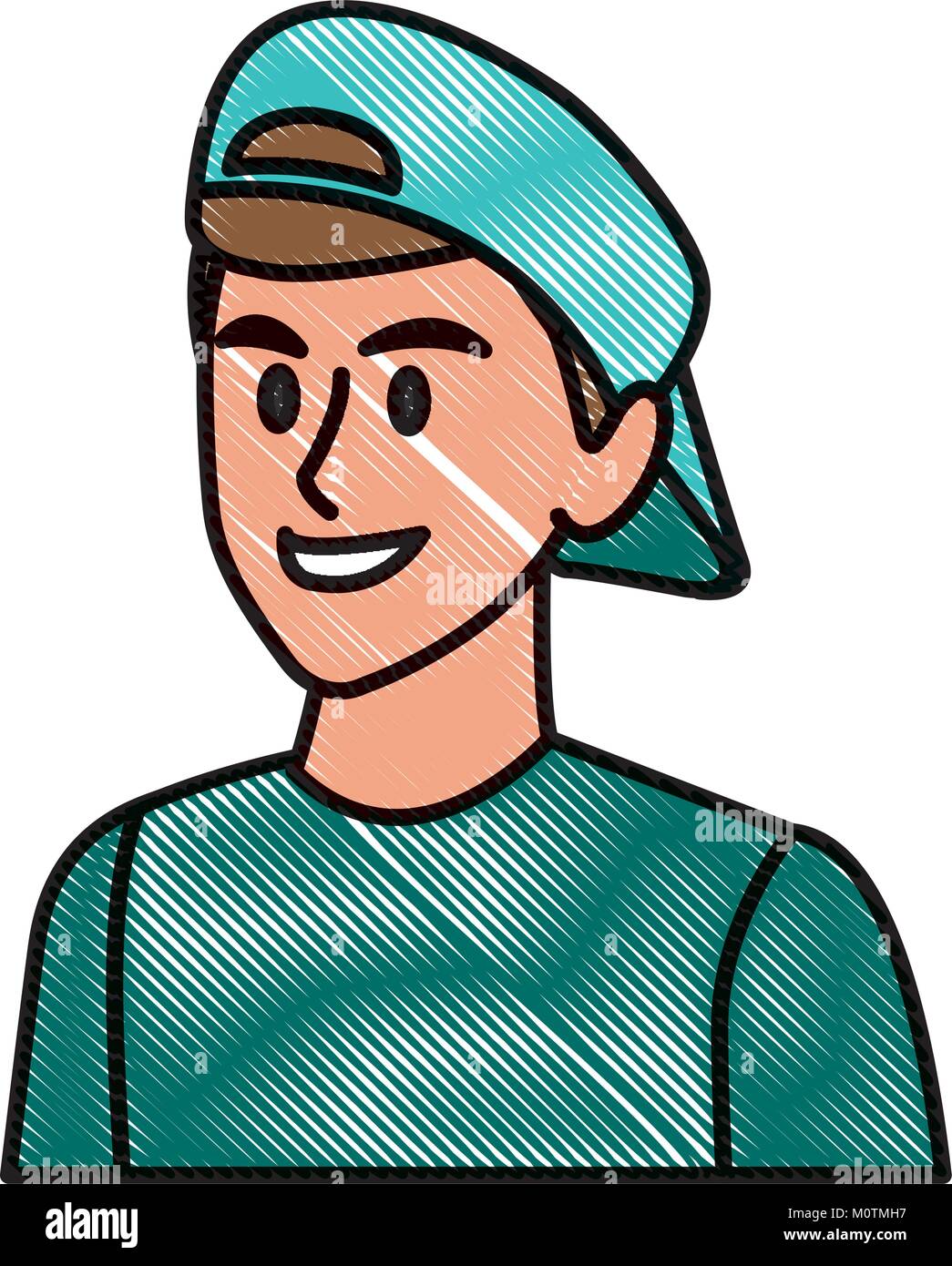 Profile young man cap Stock Vector Images - Alamy