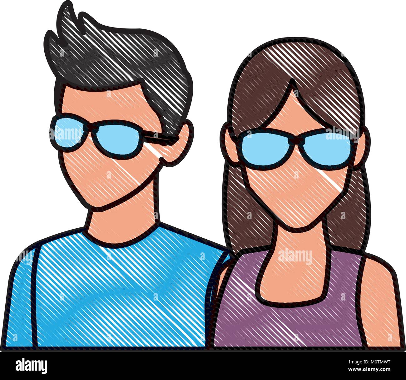 Young couple avatar Stock Vector Image & Art - Alamy