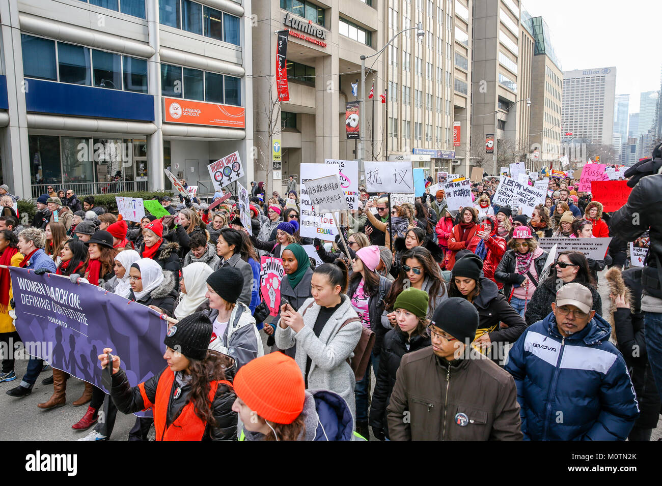 TORONTO, CANADA - PROTESTERS AT WOMEN'S MARCH ON TORONTO: DEFINING OUR ...