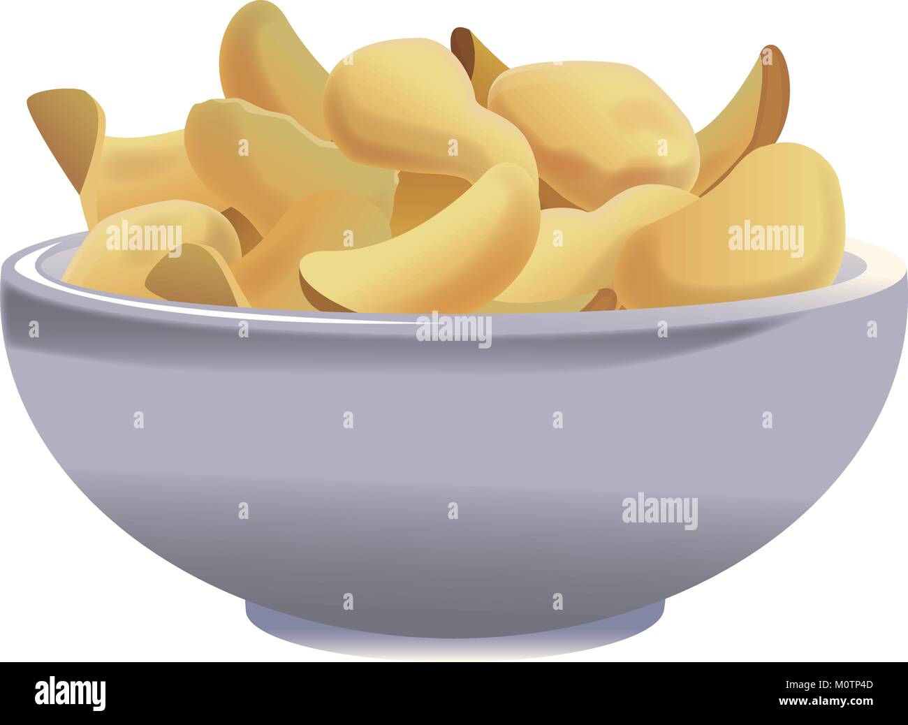 Bowl fried potato chips Stock Vector Images - Alamy
